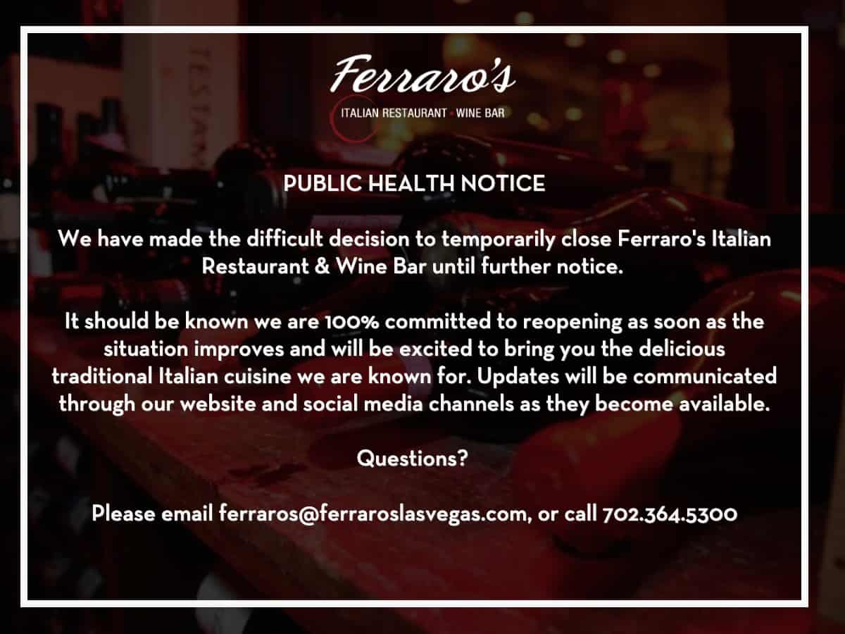 Ferraro's Italian Restaurant & Wine Bar | Las Vegas, NV